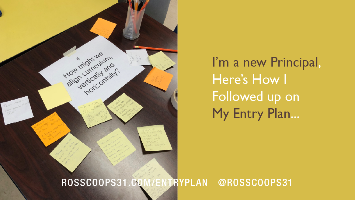 I’m a New Principal, Here’s How I Followed up on My Entry Plan…3